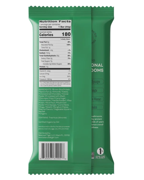 Balanced Tiger – Functional Mushroom Protein Bar – Chocolate Brownie ...